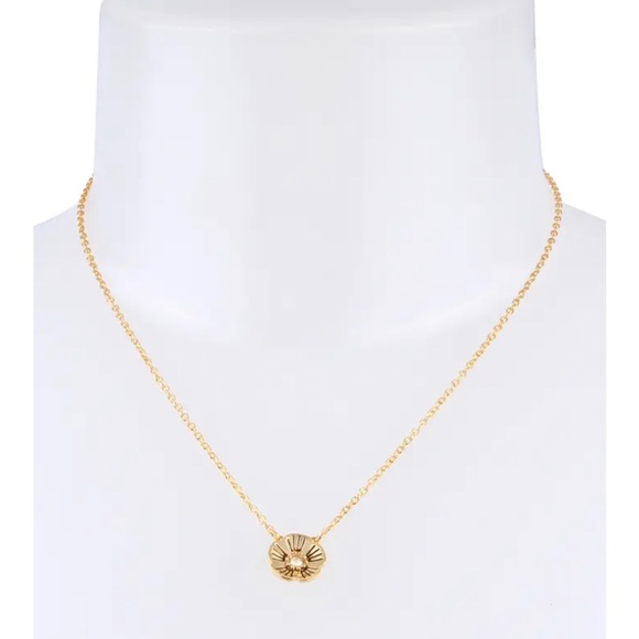 Coach | Jewelry | Coach Tea Rouse Flower Necklace Gold Nwt | Poshmark